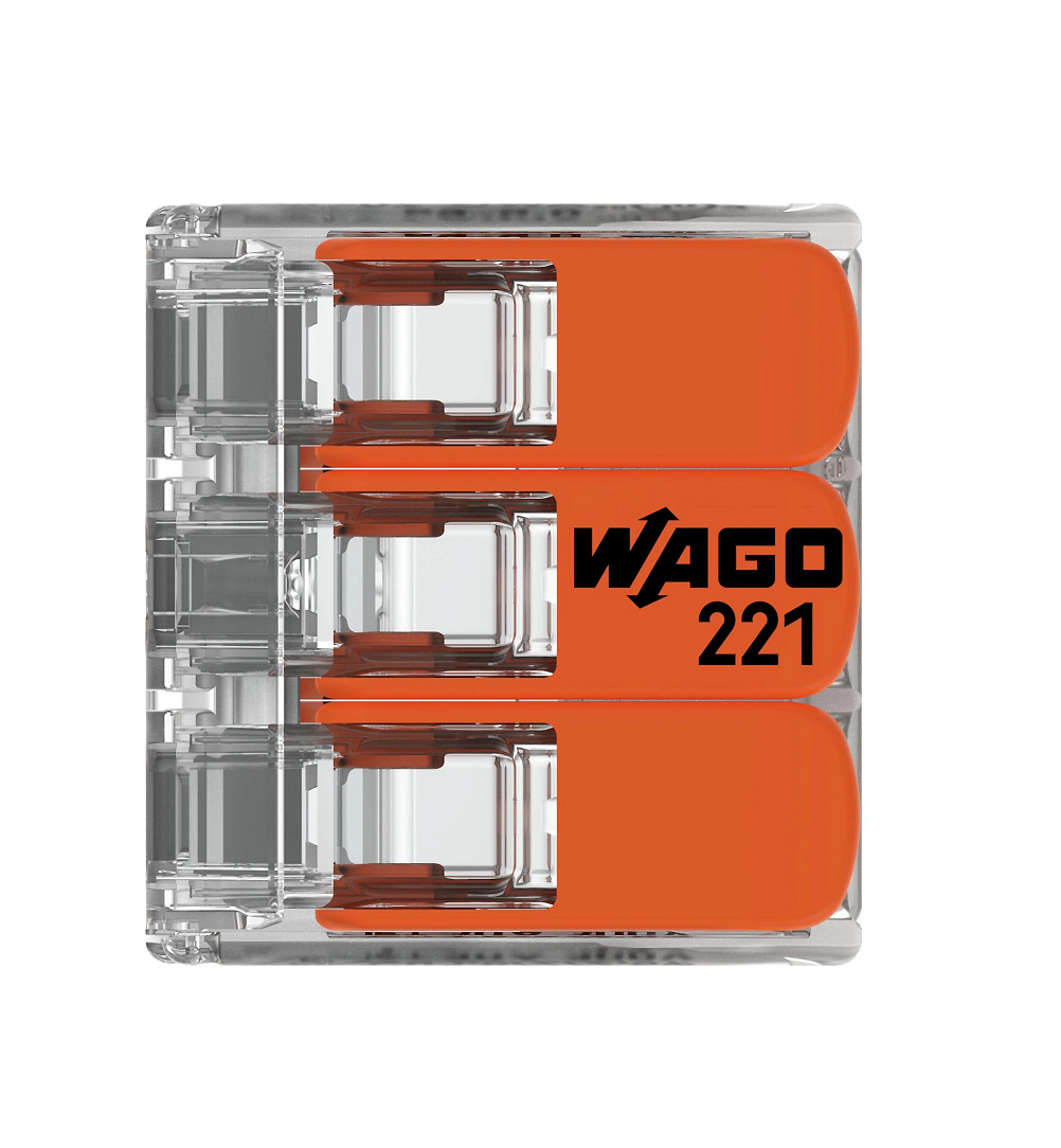 Conector Emenda Compacto WAGO 221-613 - 3 Pólos Até 6mm²