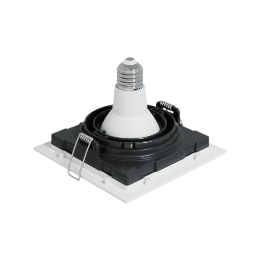 Embutido ABS Quadrado AR111 GU10 Recuado Branco/Preto