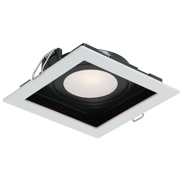 Embutido ABS Quadrado AR111 GU10 Recuado Branco/Preto