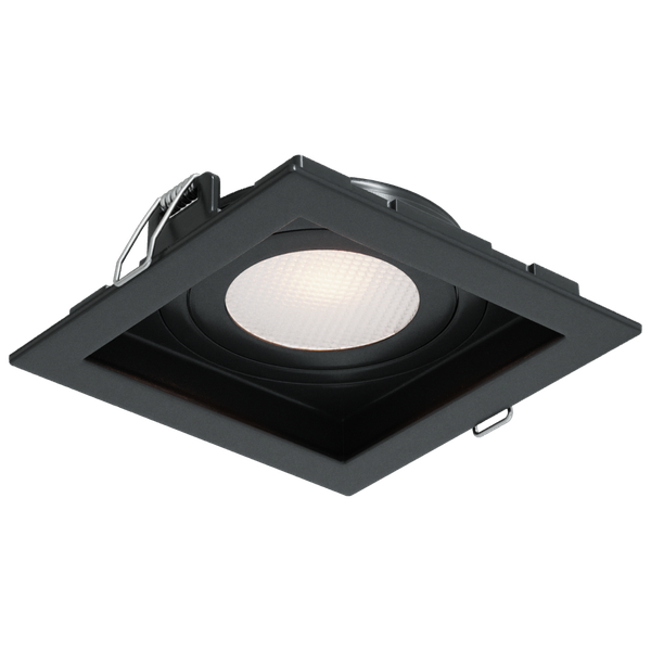 Embutido ABS Quadrado AR111 GU10 Recuado Preto/Preto
