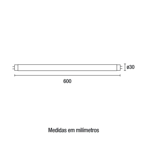 Lâmpada LED Tubular T8 9W Bivolt 3000K Blumenau