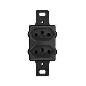 Tomada dupla 2P+T 20A Preta 10019-2 sem placa Pezzi