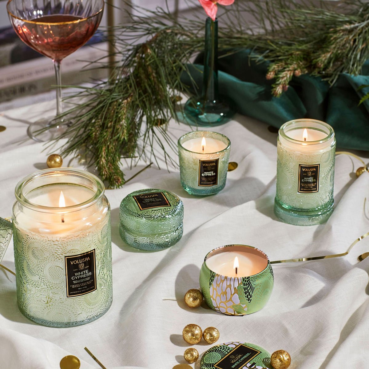 Mini Vela Lata 25h Relevo White Cypress Voluspa