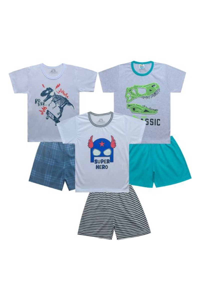 Kit 3 Pijamas Verão Menino