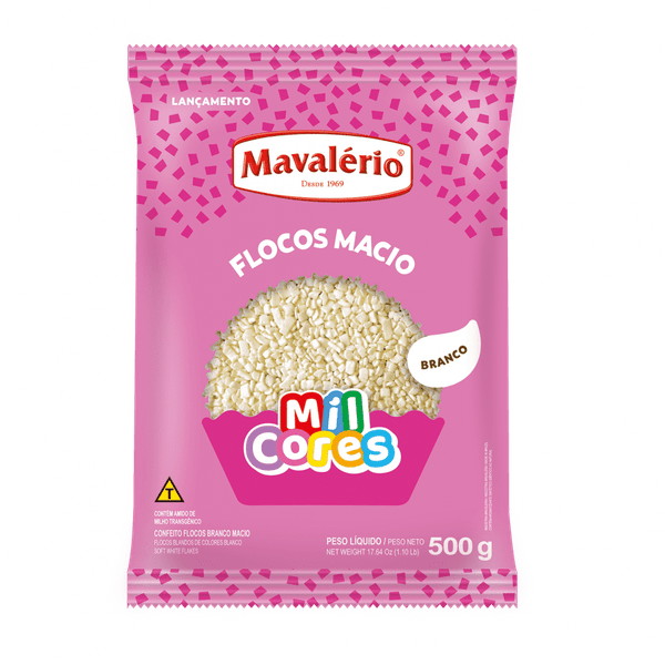 Flocos Macios Branco Mil Cor 500g Mavalerio