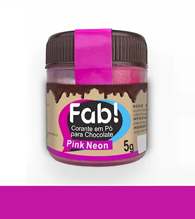 Corante Em Po P/ Choco Pink Neon 5g Fab