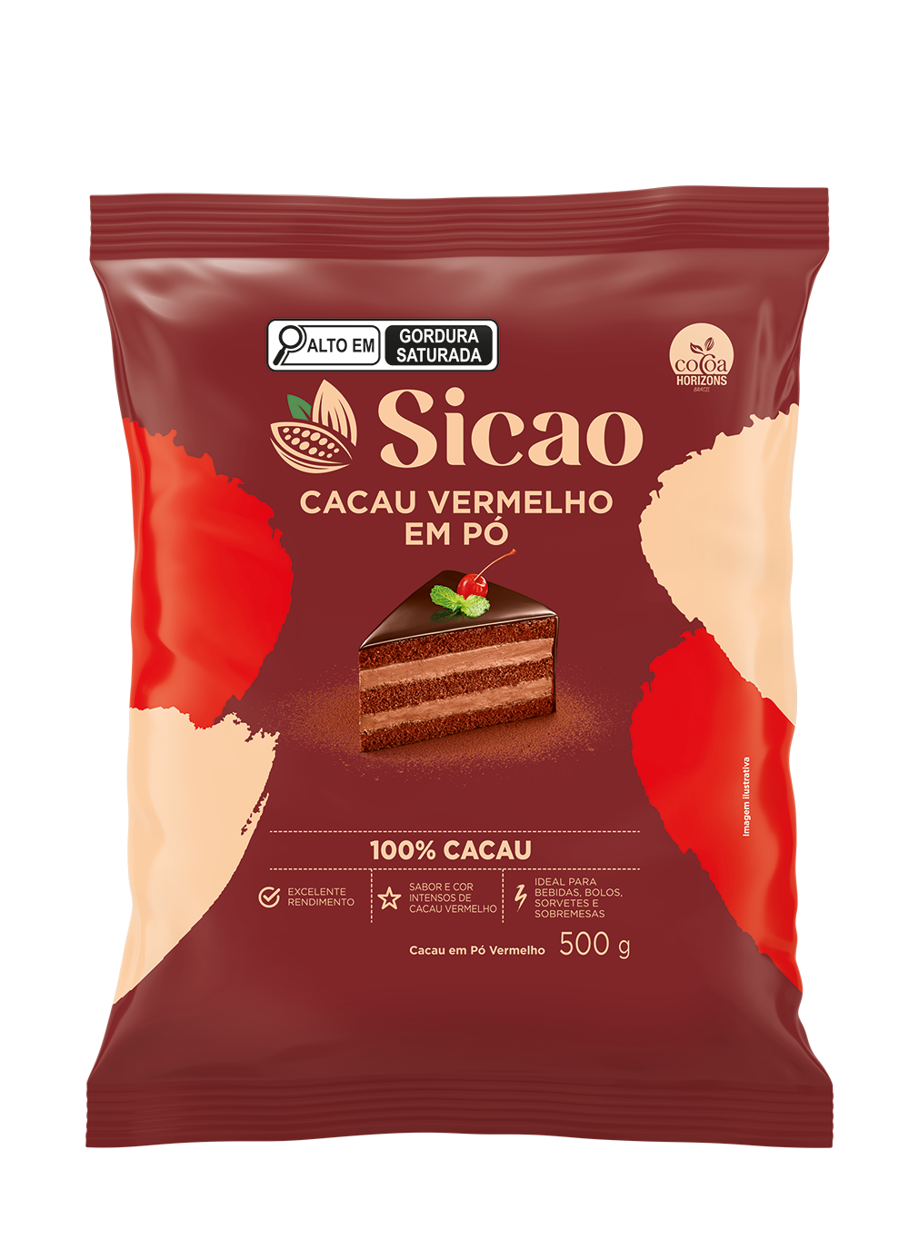 Cacau Em Po Vermelho 100 Cacau 500g Sicao