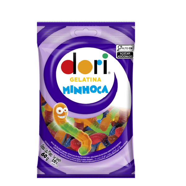 Bala Gelatina Minhoca 60g Dori