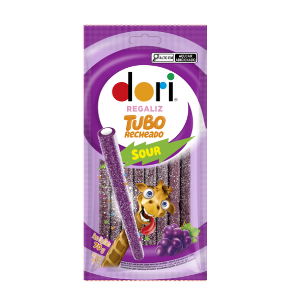 Bala Tubo Acido Uva 70g Dori