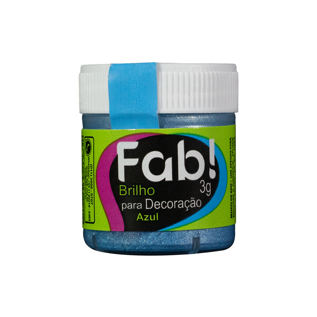 Brilho Para Decoração Fab De 3g Brilho Azul