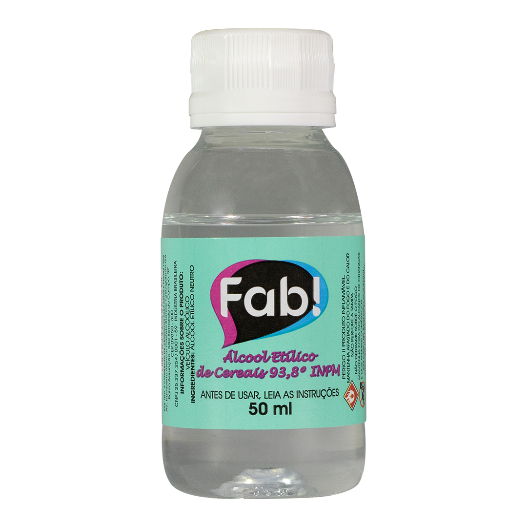 Álcool De Cereais Fab 50mL - Cia das Embalagens