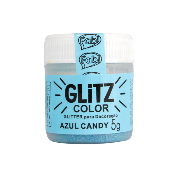 Pó Glitz Decorativo Color Fab De 5g Azul Candy