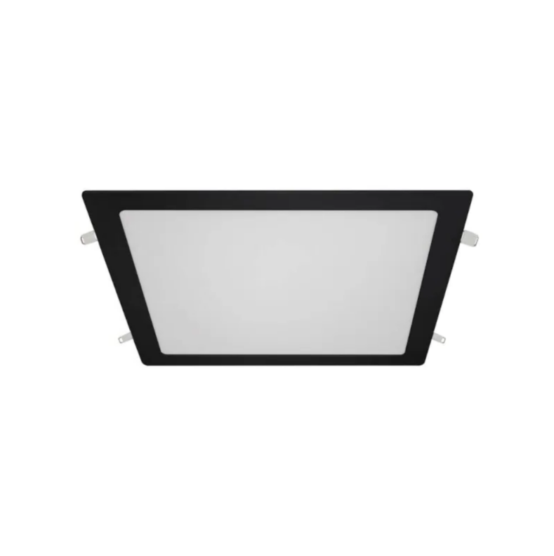 Painel Luminária de Embutir LED Quadrado 24W 295x295x15mm Preto 3000k ...