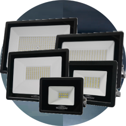 Refletor Projetor LED TECH 30W BIVOLT 16x12x3cm Preto 6500k Frio