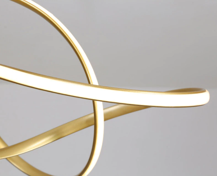 Pendente Modern Curvas LED 48W 3000K Dourado