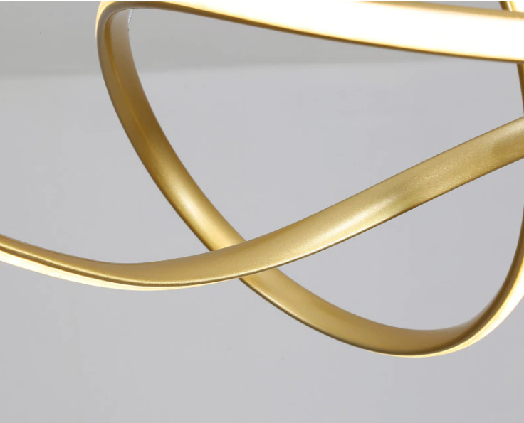 Pendente Modern Curvas LED 48W 3000K 70CM Preto