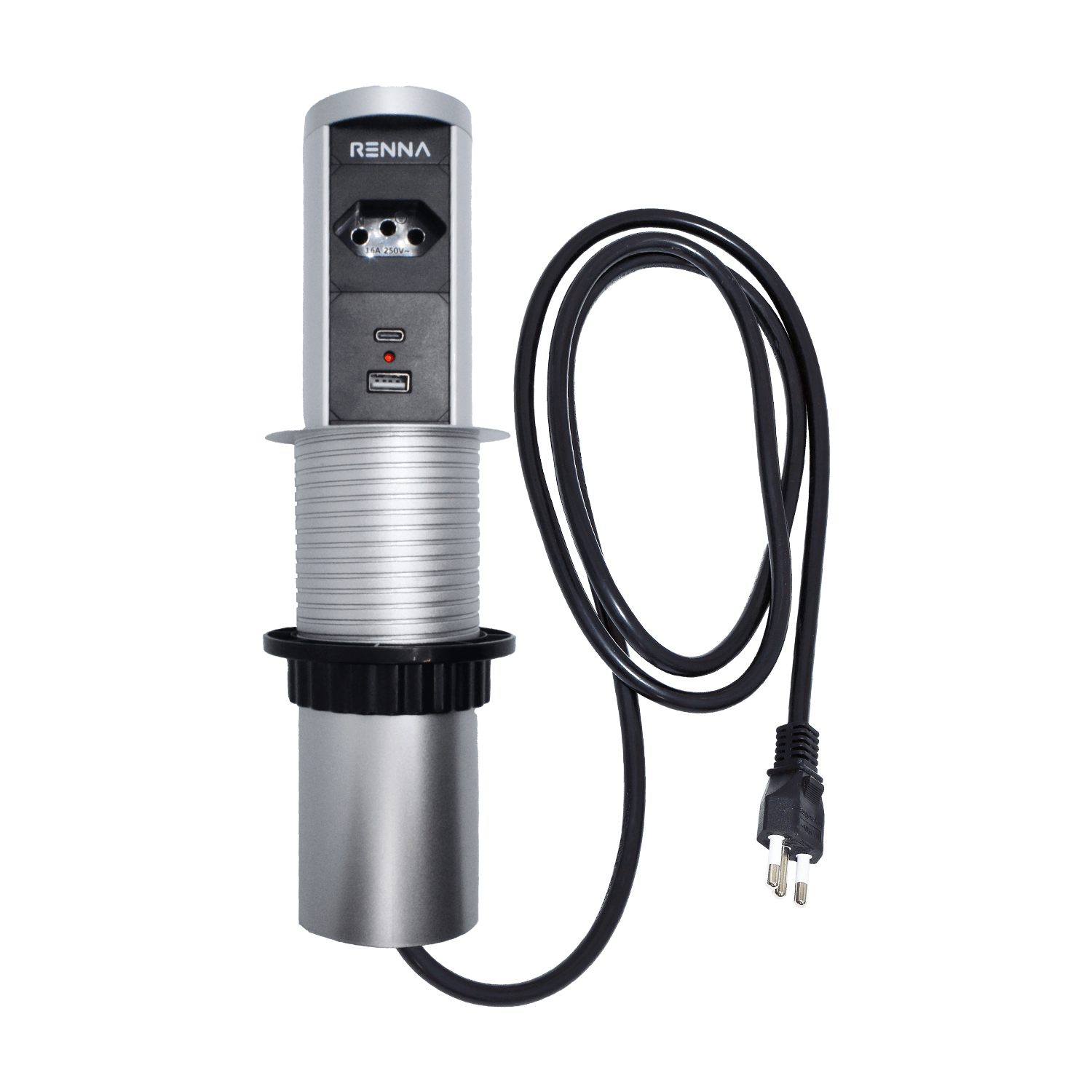 Torre Tomada Embutir Retrátil Usb + USB-C - Renna Pix