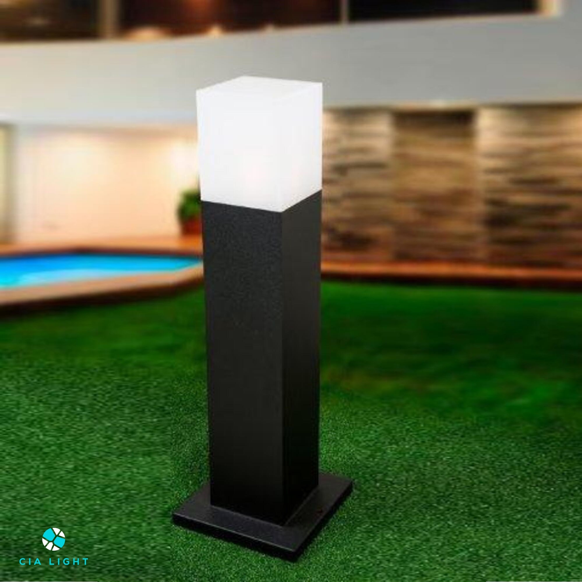 Poste Externo Aluminio com Acrilico Fosco 42x10.3x10.3cm 1xE27- D&D ...