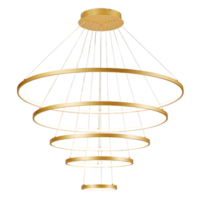 PENDENTE CIRCULOS Φ20xΦ40xΦ60xΦ80xΦ100CM 153W 3000K BIV FERRO DOURADO E ...