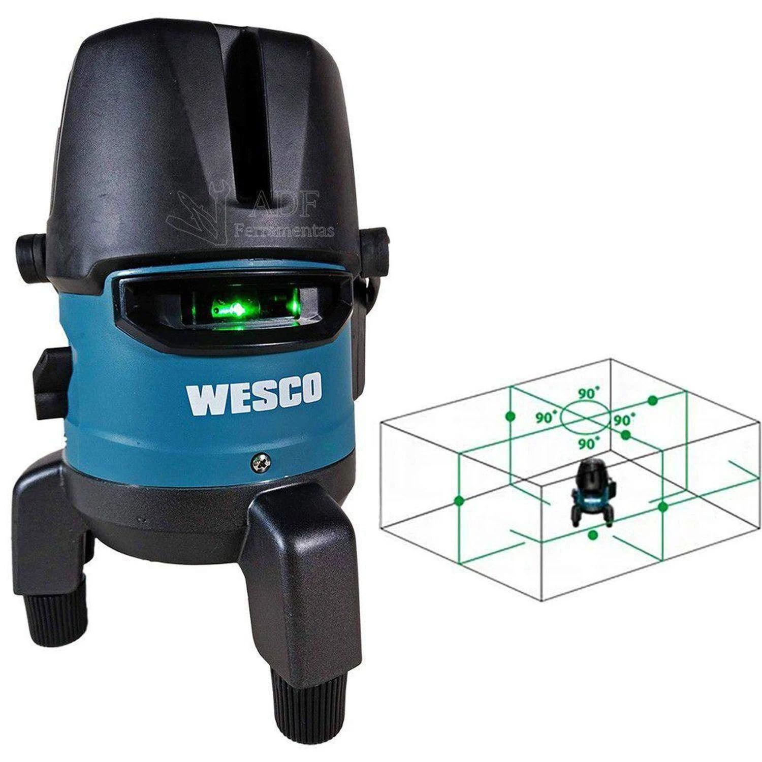 Nivel Laser Profissional 5 Linha Base Giratória Ws8911 WESCO