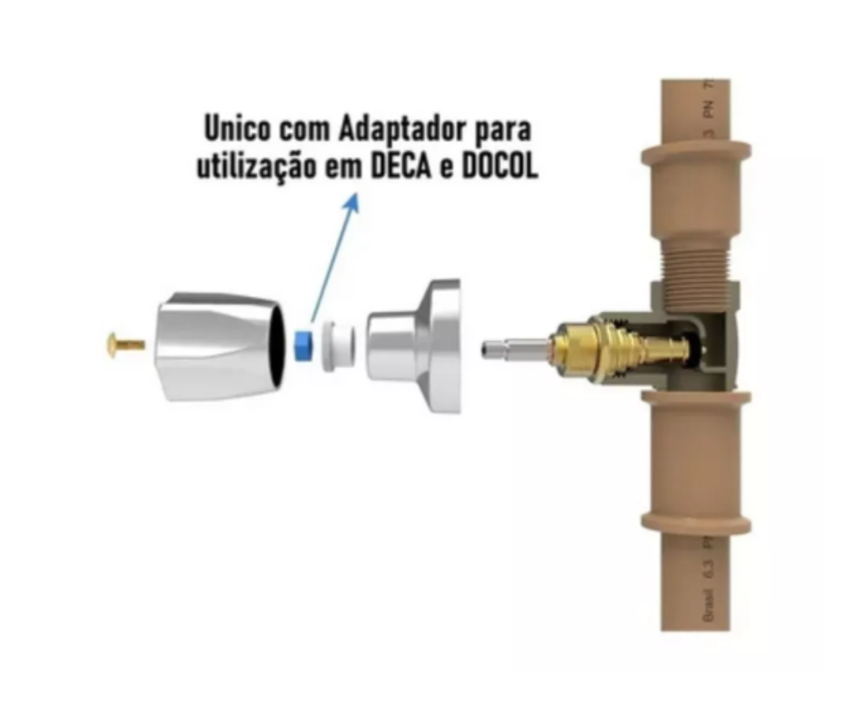 Acabamento Registro ABS Preto C40 Padrão Deca/Docol BLUKIT