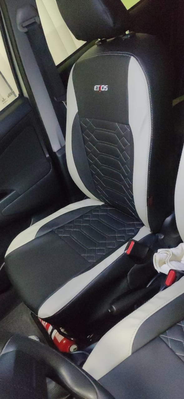 Jogo de Capas Em Couro P/ Bancos Etios Prime Costura Scorpion