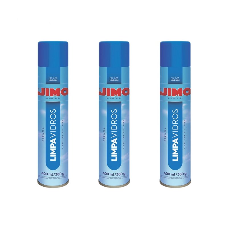 Kit 3 Jimo Limpa Vidro Spray 400ml