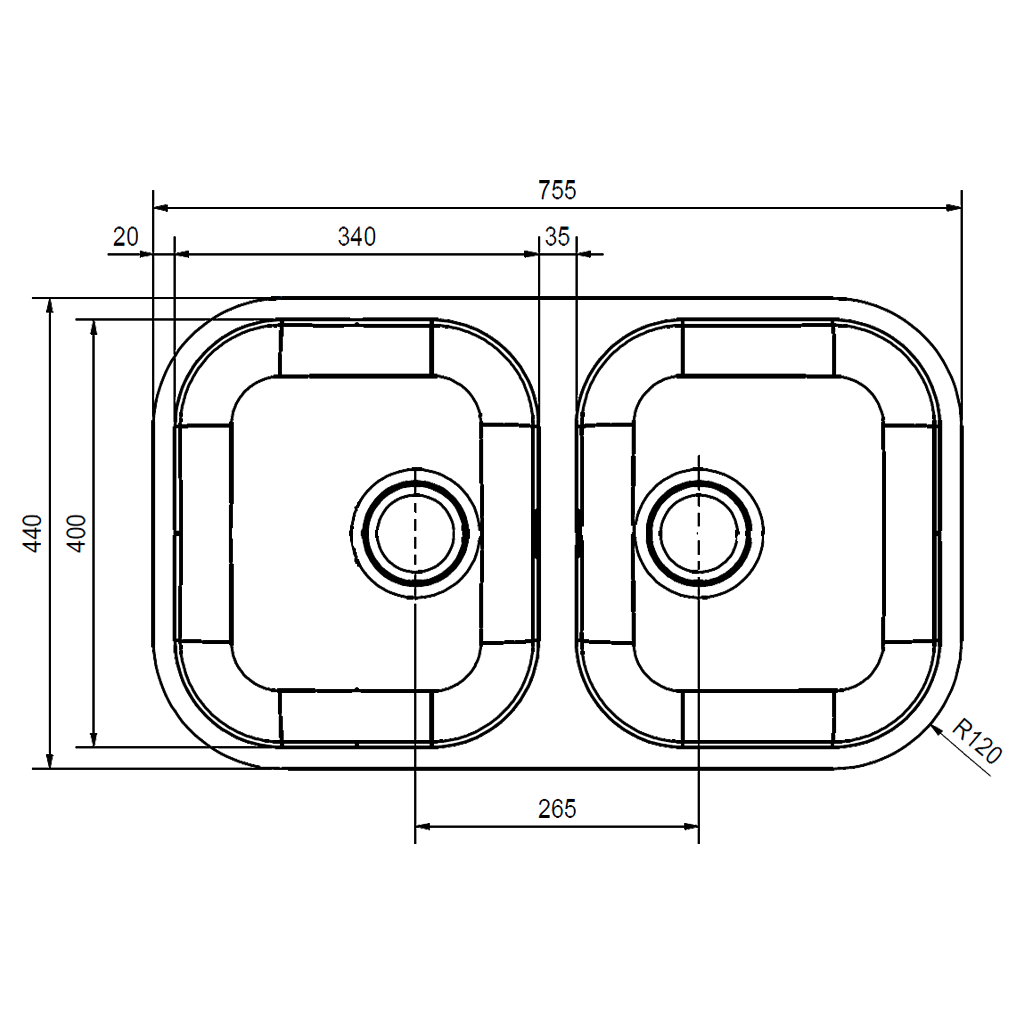 Cuba Dupla Docol Spice 71x40 Aço Inox Polido Embutir | Copalux
