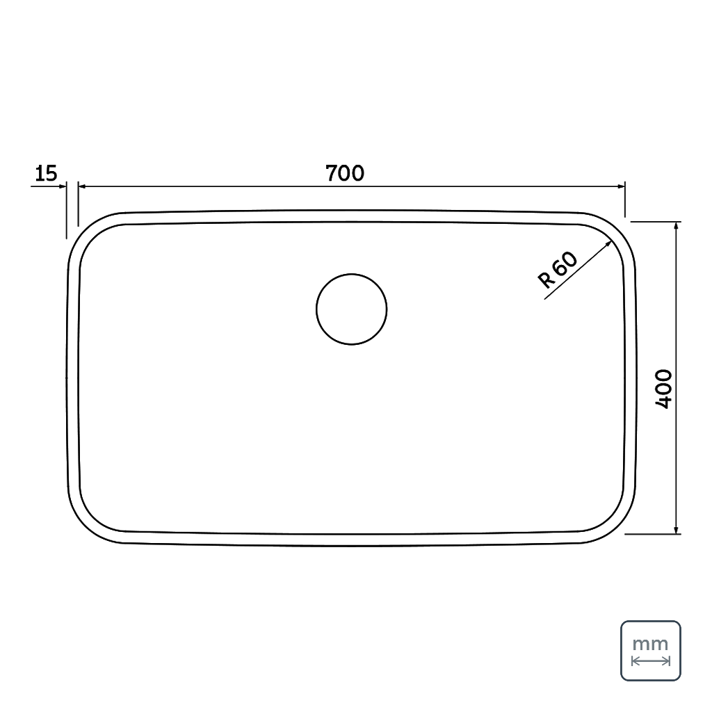 Cuba Tramontina Dora 70 70x40 94016102 Inox Acetinado Embutir