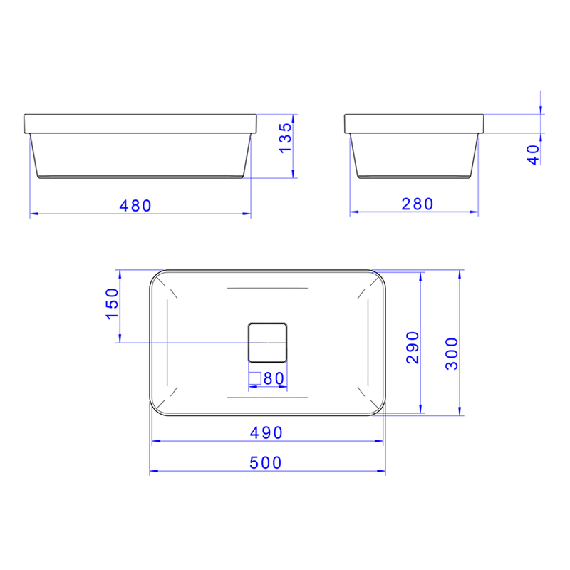 Cuba de Sobrepor Retangular Deca Slim 50x30 L.23050.17 Branca