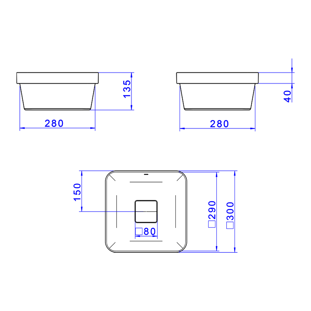 Cuba de Sobrepor Quadrada Deca Slim 30x30 L.21030.17 Branca