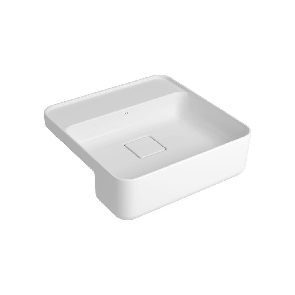 Cuba de Semi Encaixe Quadrada Deca Slim 40x40 Com Mesa Branca