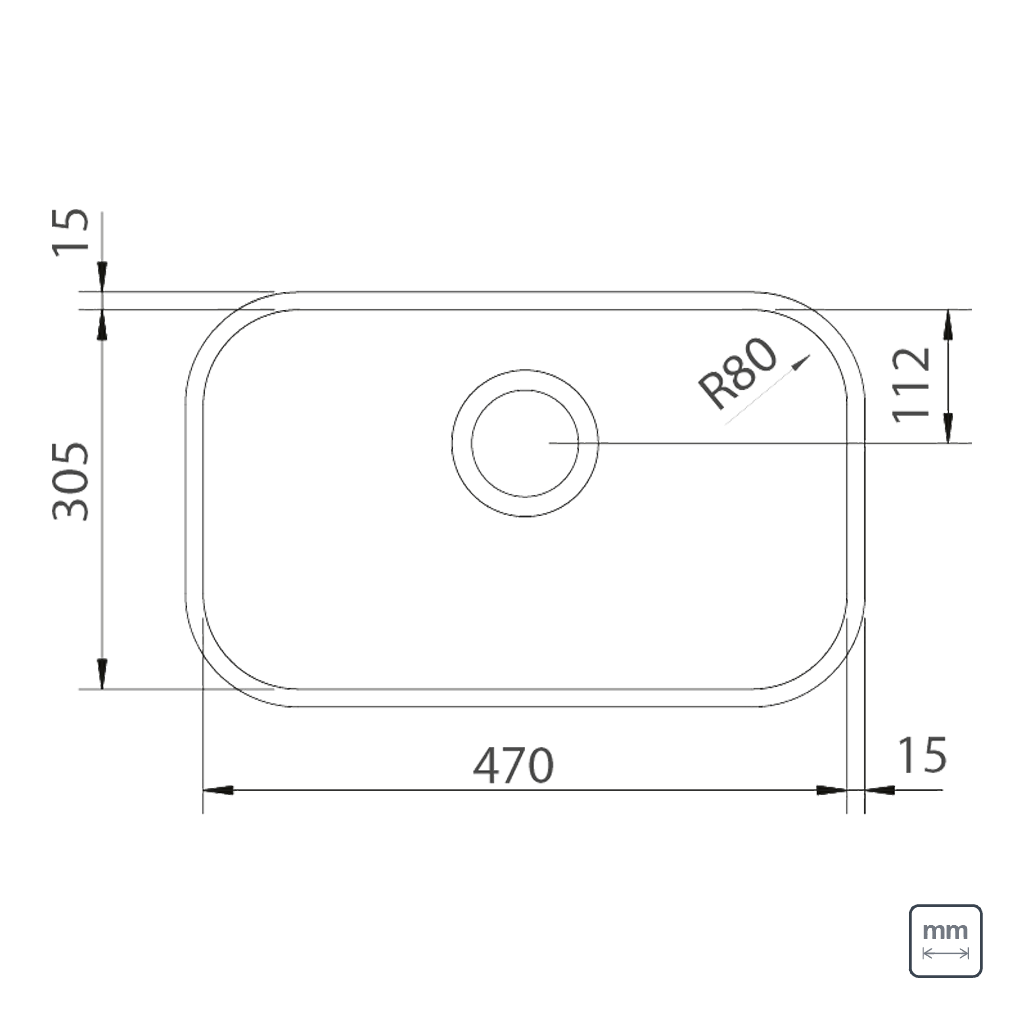 Cuba Retangular Tramontina Lavínia 47x30 Inox Alto Brilho