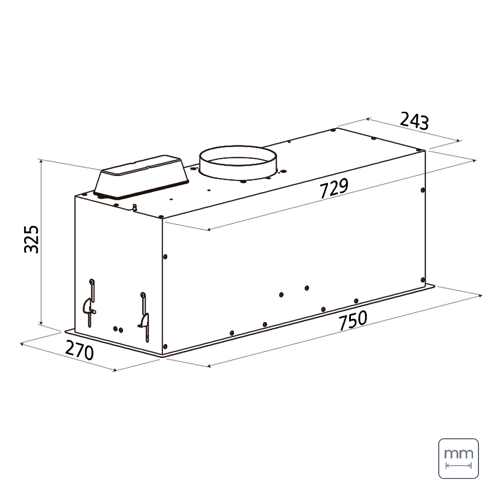 Coifa de Embutir Tramontina Incasso Retangular 75 Aço Inox 220V