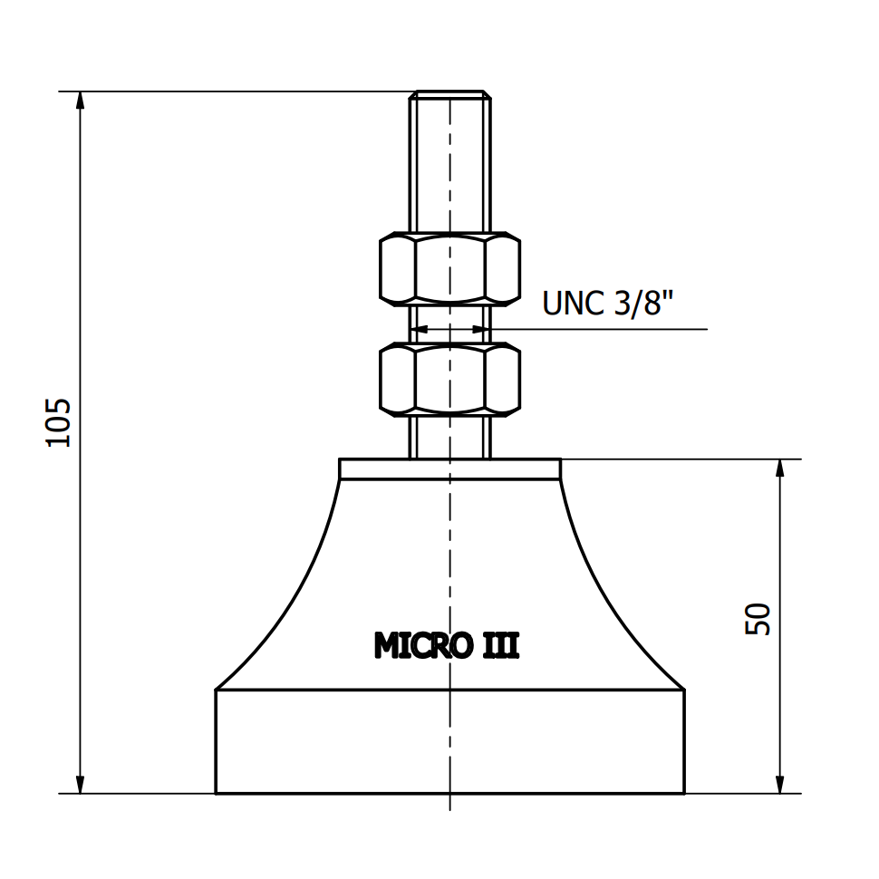 Amortecedor Antivibratório Micro III 3/8 100KG Vibra-Stop MIC338 | COREBRAL