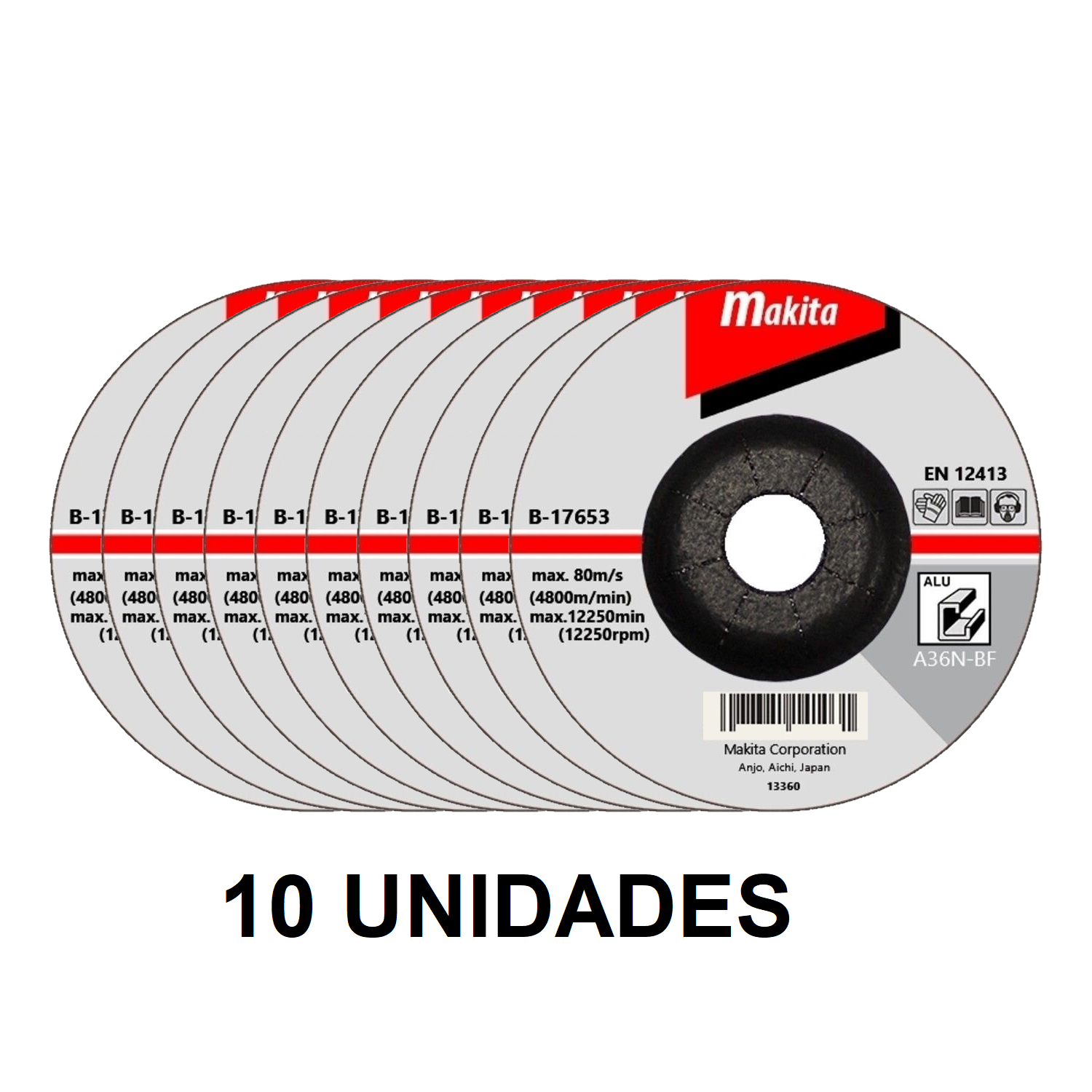 Disco de Desbaste para Aluminio 125mm Makita B-17653 - 10 Unidades ...