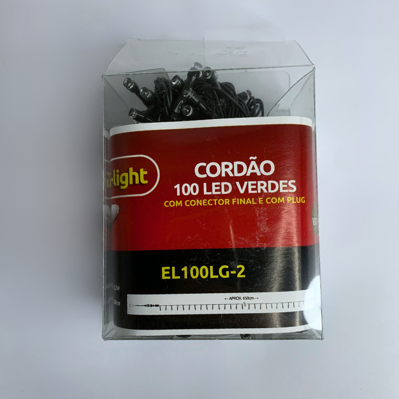 Pisca-Pisca Leds Verde Fio Verde c/ conector e plug G-Light