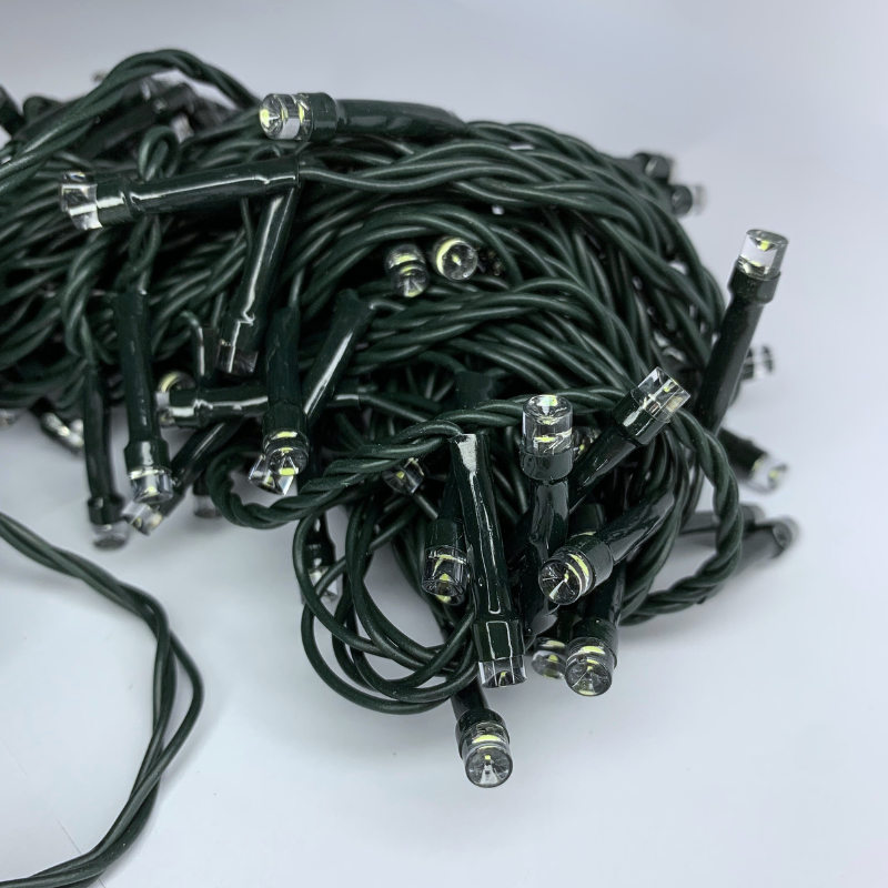 Pisca-Pisca Leds Branco c/ Sequenciador e 8 funções Fio Verde G-Light