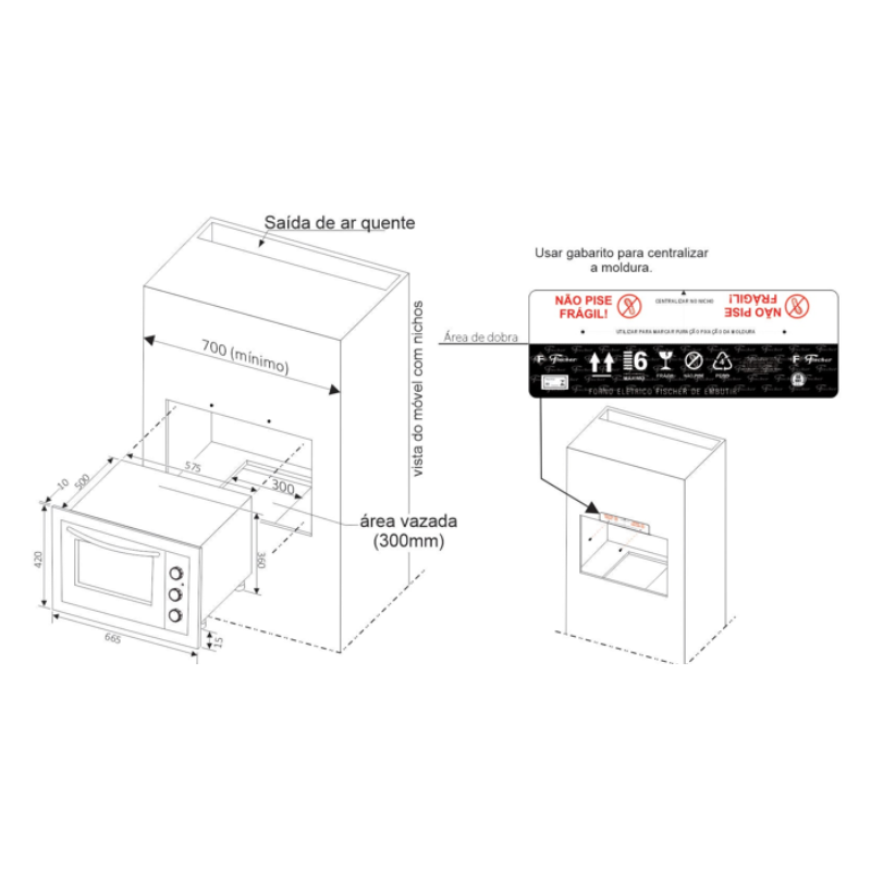 Novidade: Forno Elétrico de Embutir Fit Line 48L Inox Fischer