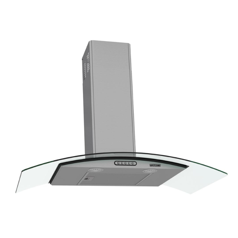Coifa de Parede Vidro Curvo Duto Slim 90cm Inox Fogatti