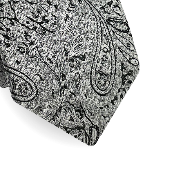 Gravata Paisley Cinza