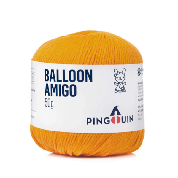 Fio Linha Amigurumi Balloon Amigo Pingouin - 50g 210 - Mandarim