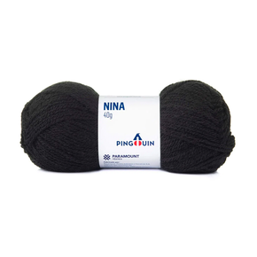 Fio Linha Lã Nina Pingouin - 40g - 0100 - Preto