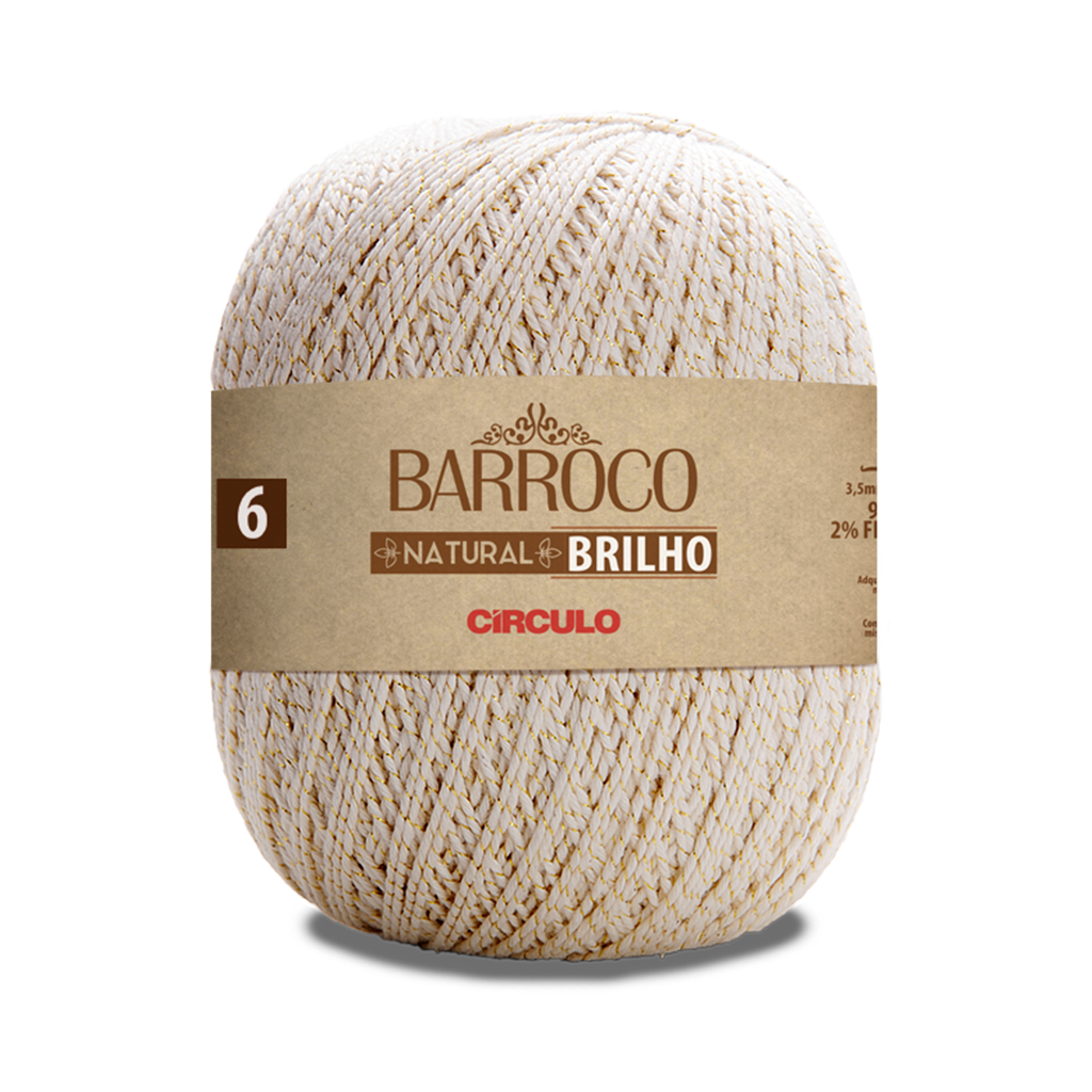 Fio Linha Barroco Natural Brilho Círculo - 700g - 20 - Brilho Ouro - 4 ...