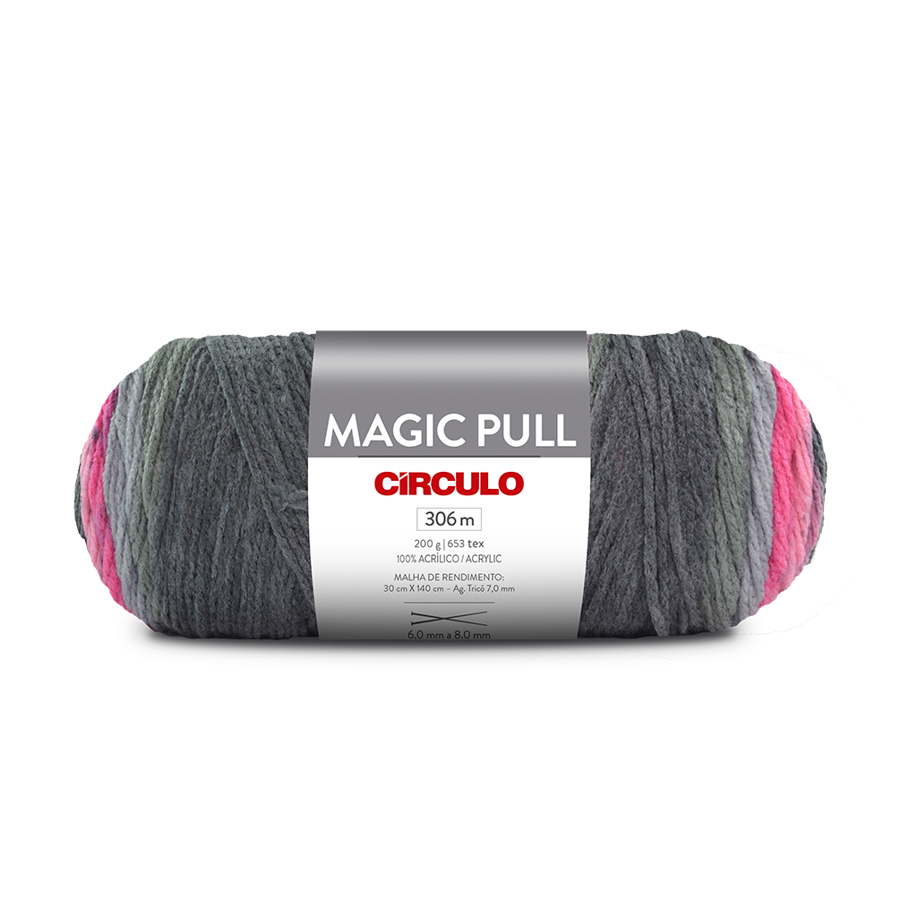 Lã Magic Pull Círculo - 200g - 8668 - Mescla Ipê Rosa