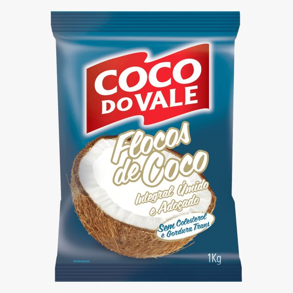 Coco Flocos Úmido Adoçado 1kg Do Vale