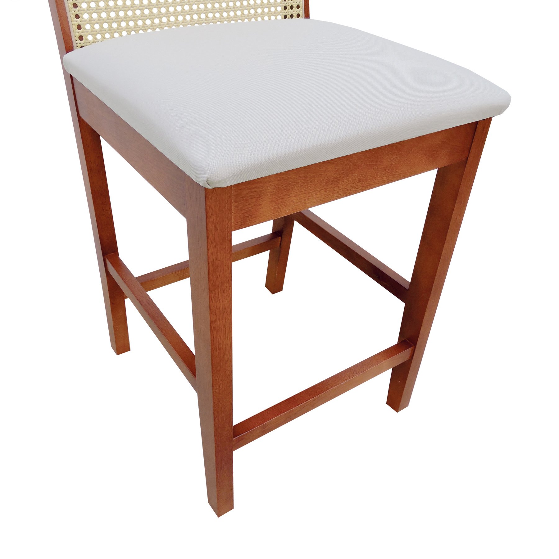 Banqueta Média Pérola Madeira Maciça com Telinha c/ 62cm Altura ...