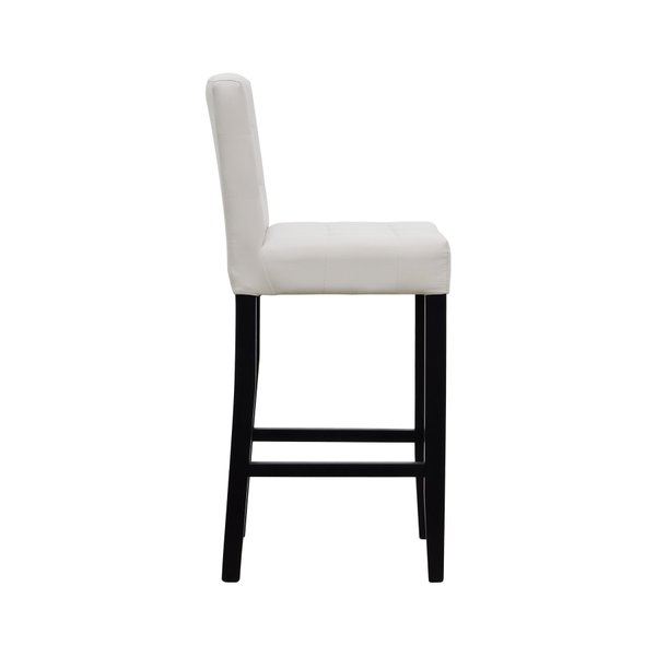 Banqueta Alta Bistrô Estofada Londres - Preto Linho Bege Banqueta Alta Bistrô Estofada Londres - Preto Linho Bege