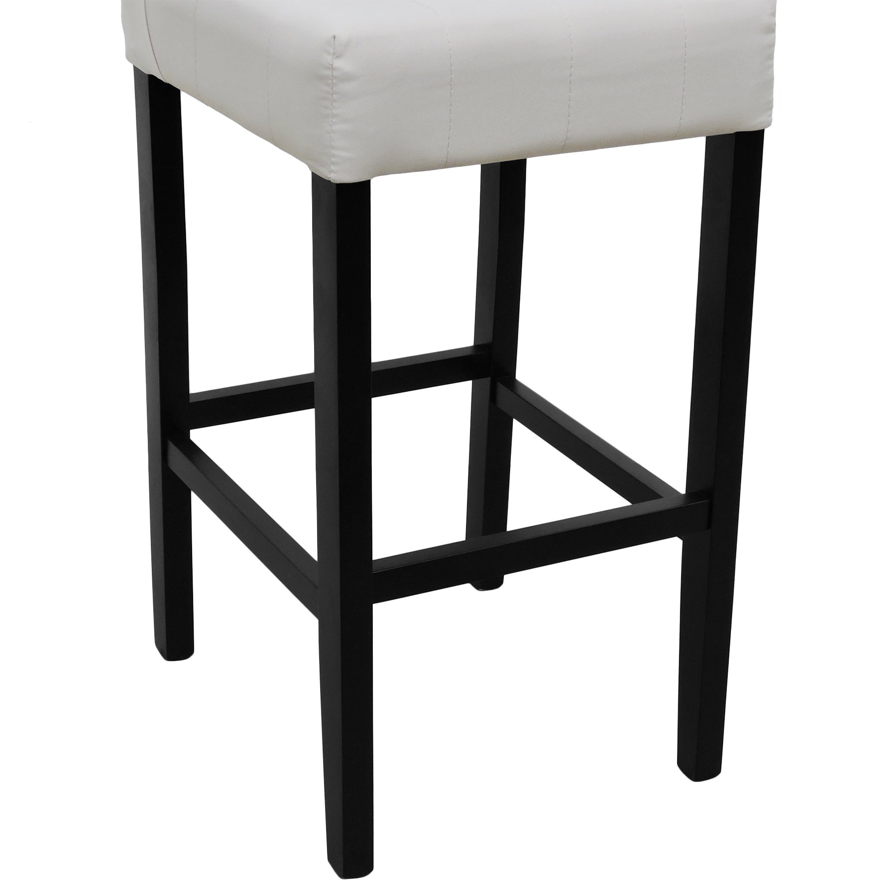 Banqueta Alta Bistrô Estofada Londres - Preto Linho Bege Banqueta Alta Bistrô Estofada Londres - Preto Linho Bege