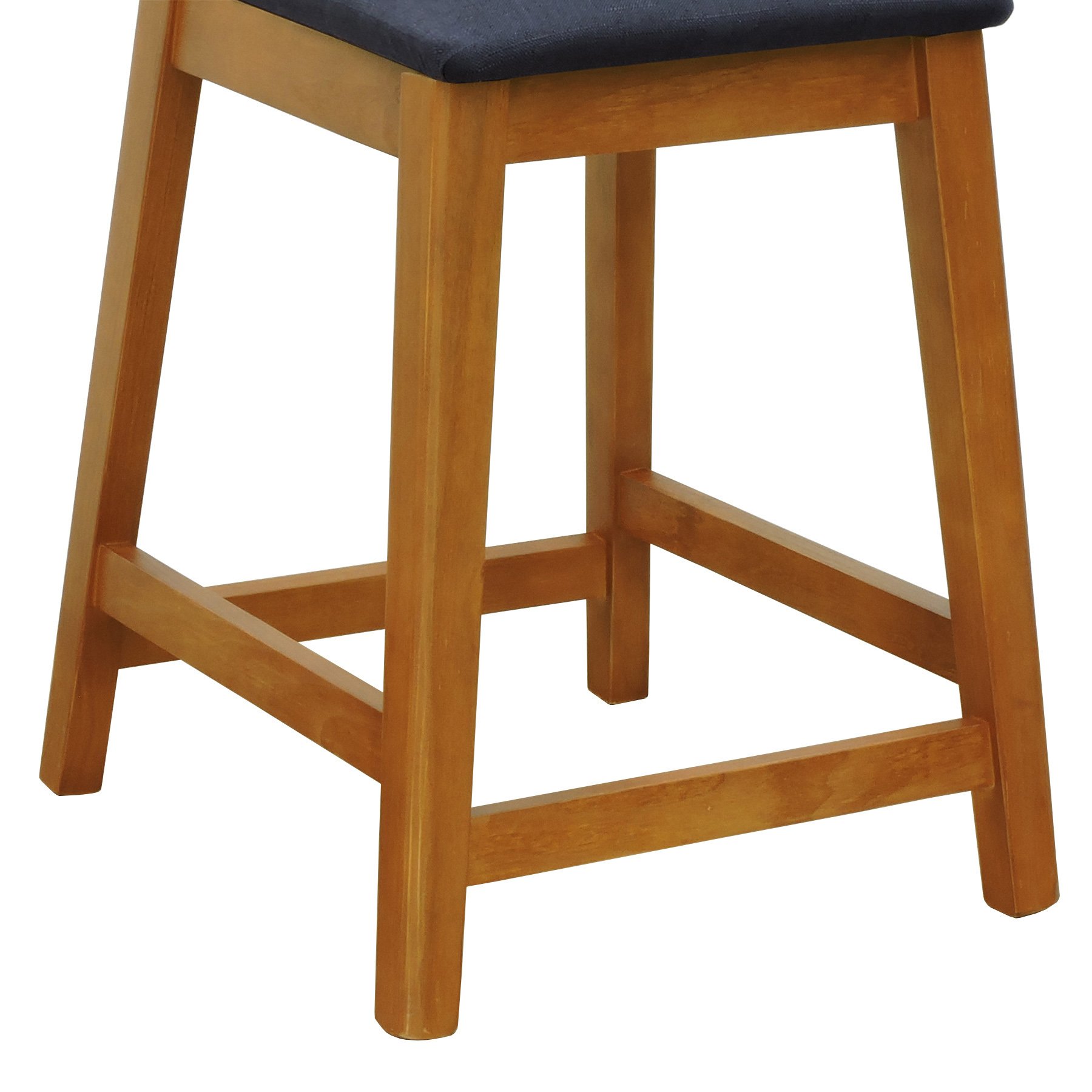 Banqueta Média River Madeira Maciça - Amêndoa Assento Estofado Linho ...